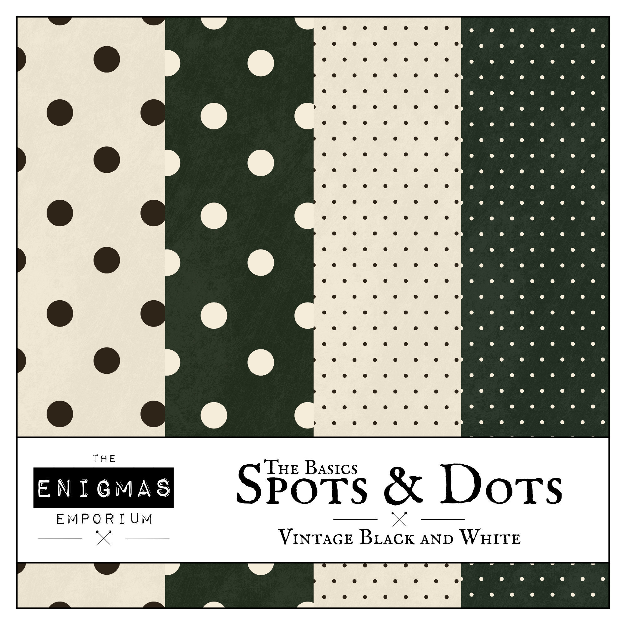 Spots and Dots A4 Papers - Vintage Black and White - Etsy UK
