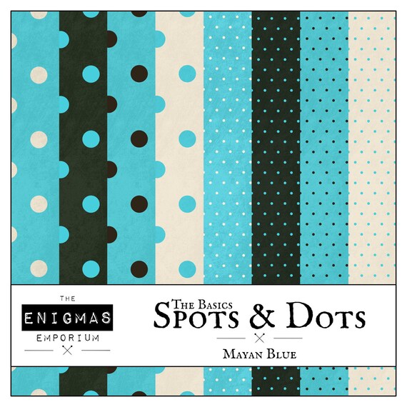 Spots and Dots A4 Papers Mayan Blue | Etsy