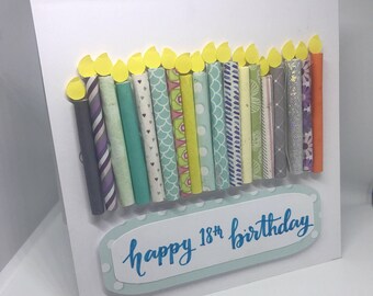 Birthday candle card | Etsy