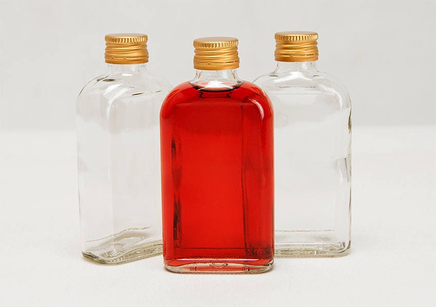 Glass Pocket Flask Bottles 200ml 20cl Set 10 Wedding Homebrew DIY Gifts ...