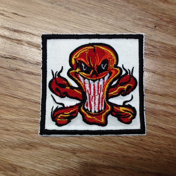 Flaming Skull Patch - Etsy
