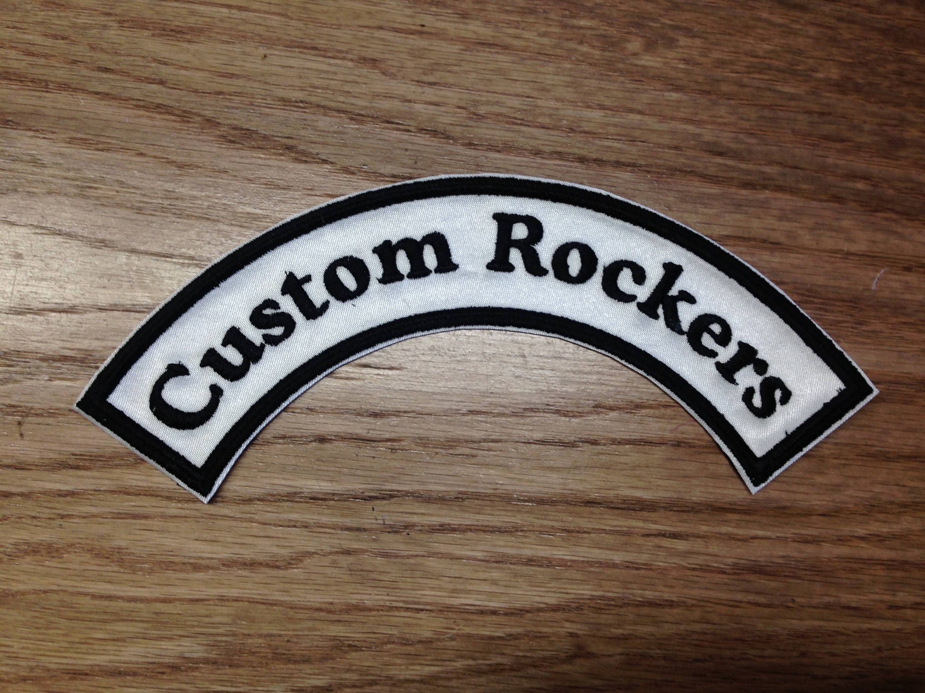 Custom Rocker Biker Patches White Base - Etsy UK
