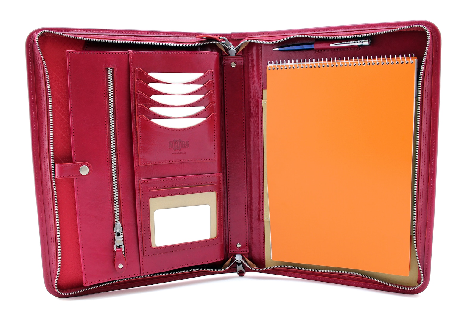 Leather Business Portfolio Case, Green Folio Cover for A4 and Letter ...