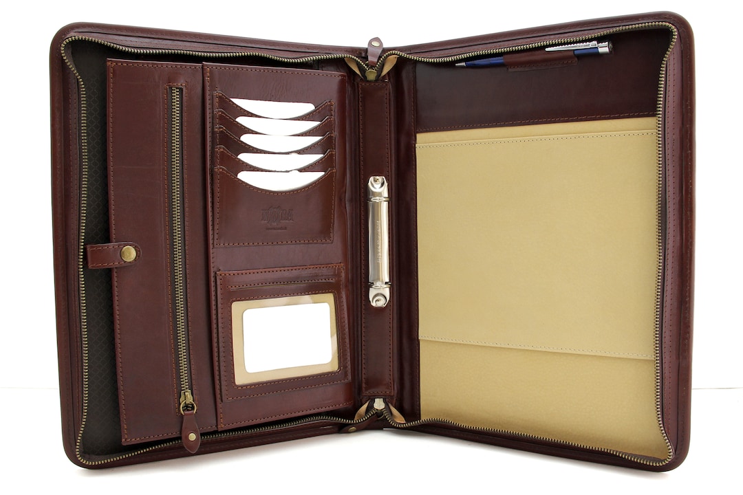 Leather Ring Binder A4, Document Holder Brown - Etsy