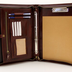Executive Leather 4 Ring Binder, Leather Organizer A4, Leather Business ...
