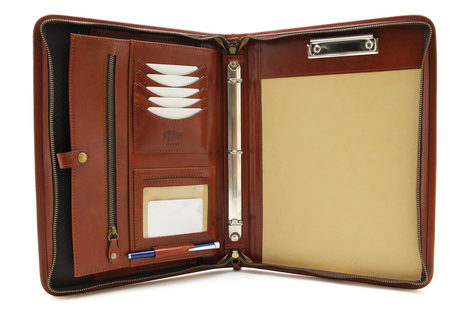 Leather Portfolio With Handle 3 Ring Binder Padfolio | Etsy