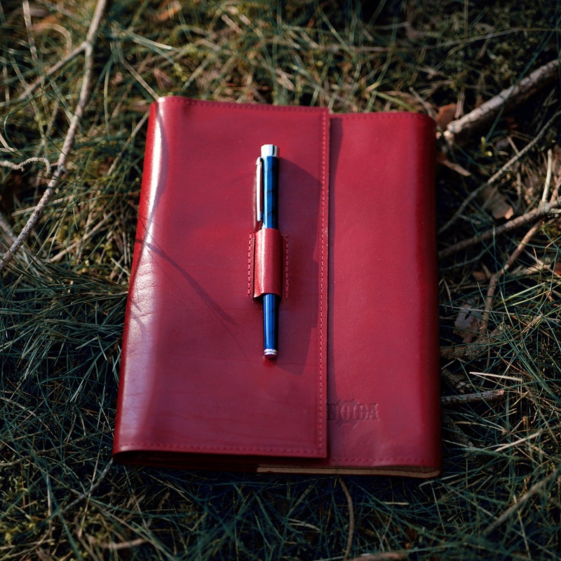 Red Leather Journal - Etsy