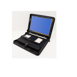 Personalized Leather Folder, Zippered Portfolio A4, 3 Ring Binder ...