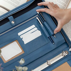 Executive Leather 4 Ring Binder, Leather Organizer A4, Leather Business ...