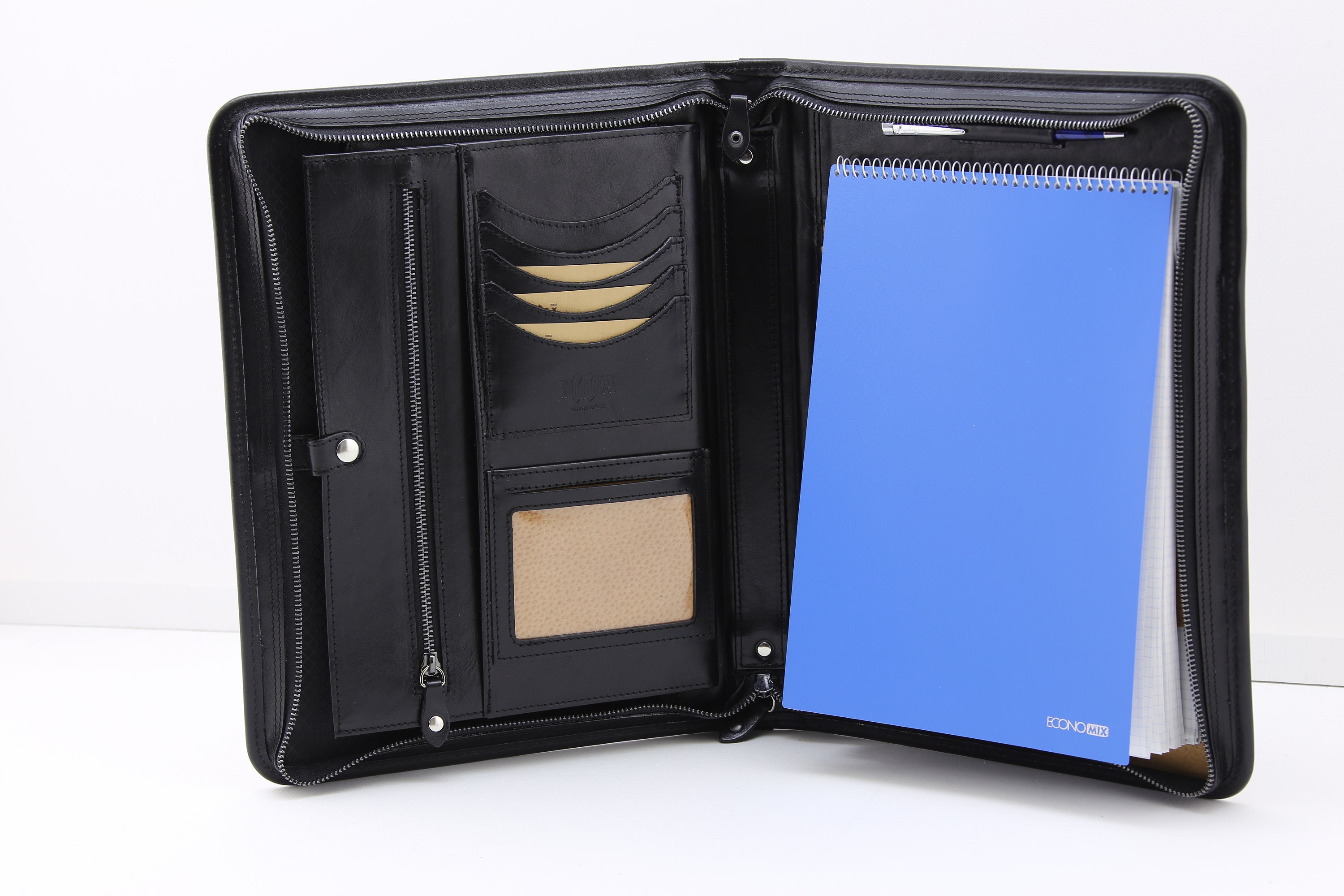 Leather Padfolio Black, Genuine Leather folder, Conference Portfolio ... Leather Padfolio Black, Genuine Leather folder, Conference Portfolio ...