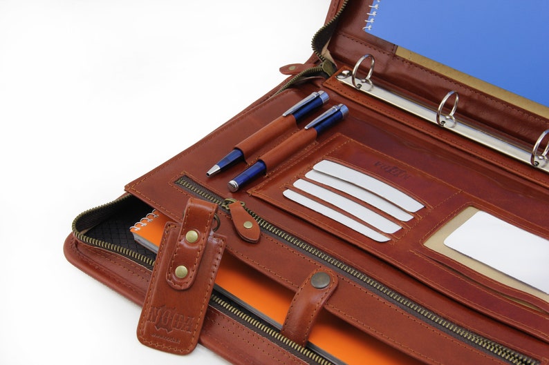 Personalized Leather Folder A4 Portfolio Binder Document | Etsy