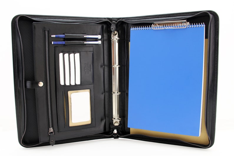 Executive Leather 4 Ring Binder, Leather Organizer A4, Leather Business ...
