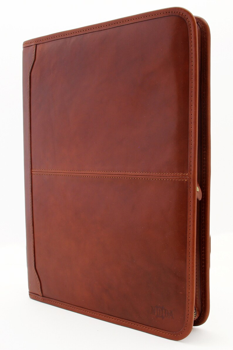 Italian Leather Folder Zipped Business Portfolio Leather 3 - Etsy
