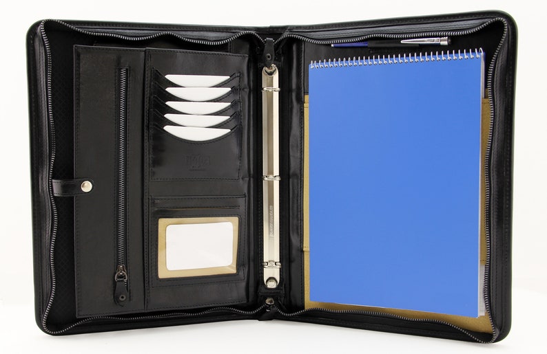 Italian Leather Folder Zipped Business Portfolio Leather 3 - Etsy