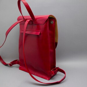Leather Backpack,backpack Bag, Red Leather Backpack, Leather Back Pack ...