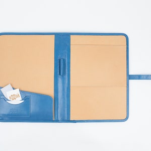 Leather Notebook Holder/leather Portfolio A4 Light Blue - Etsy