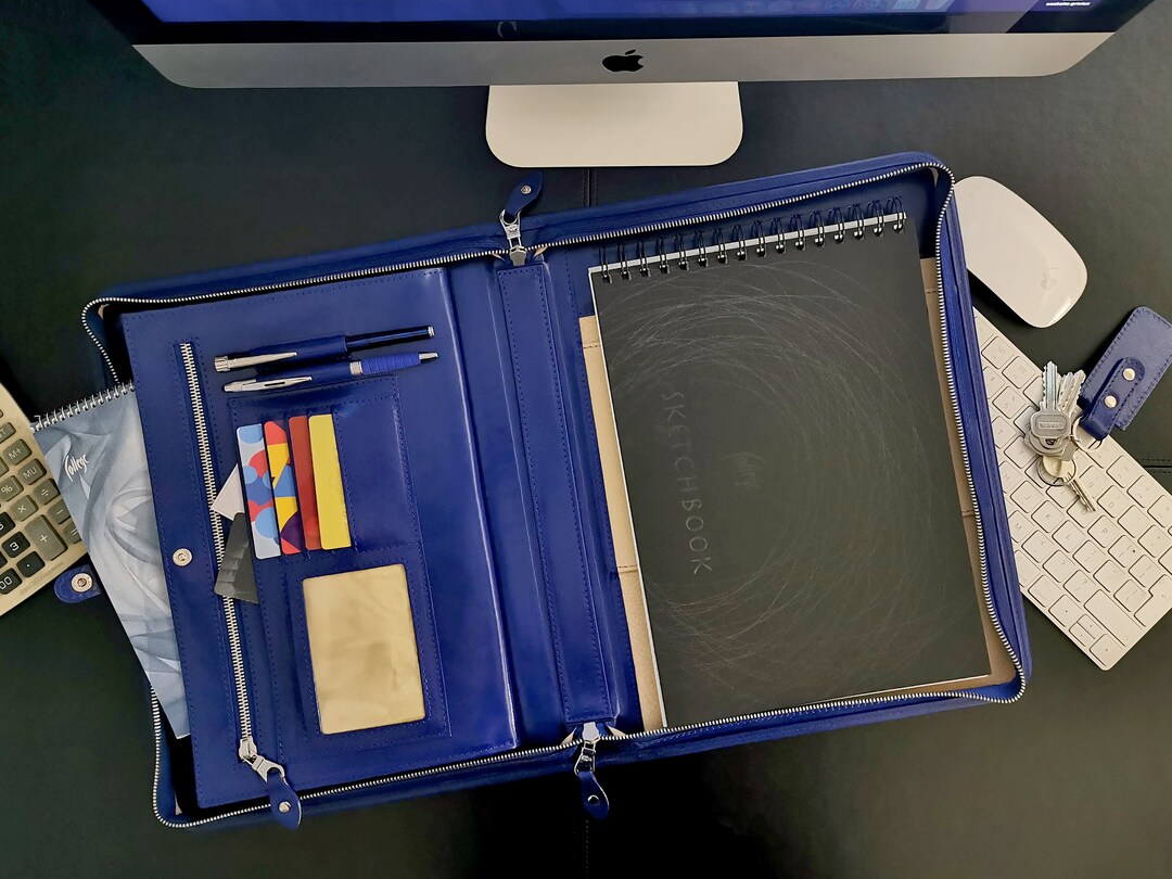 Leather Organizer, Personalized Leather Portfolio Men, Leather Document ...