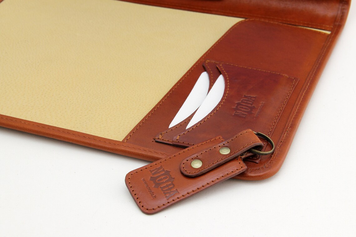 Leather Portfolio Padfolio, Leather Organizer Cognac , Business ...
