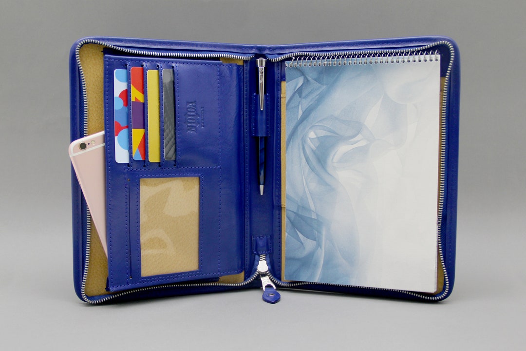 Leather Padfolio A5, Leather Portfolio A5, Leather Organizer A5, Half ...