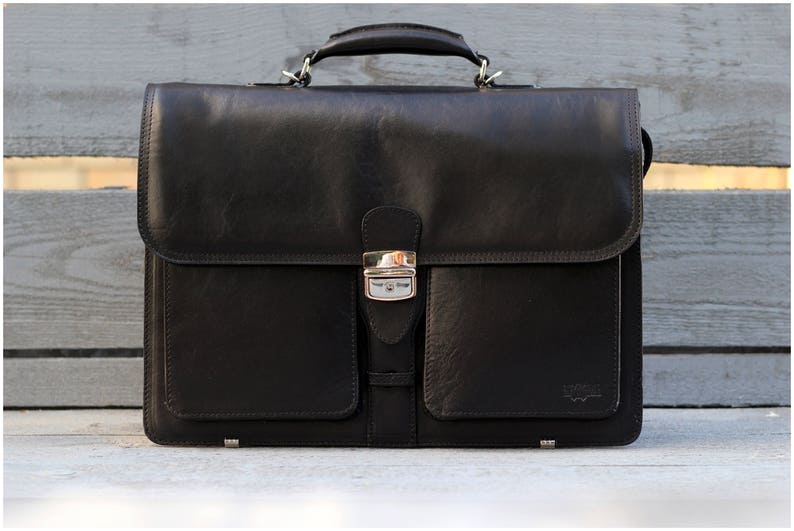 Italian Genuine Leather Briefcase Business Satchel Bag - Etsy