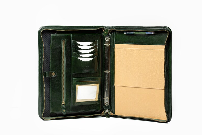 Italian Leather Folder Zipped Business Portfolio Leather 3 - Etsy