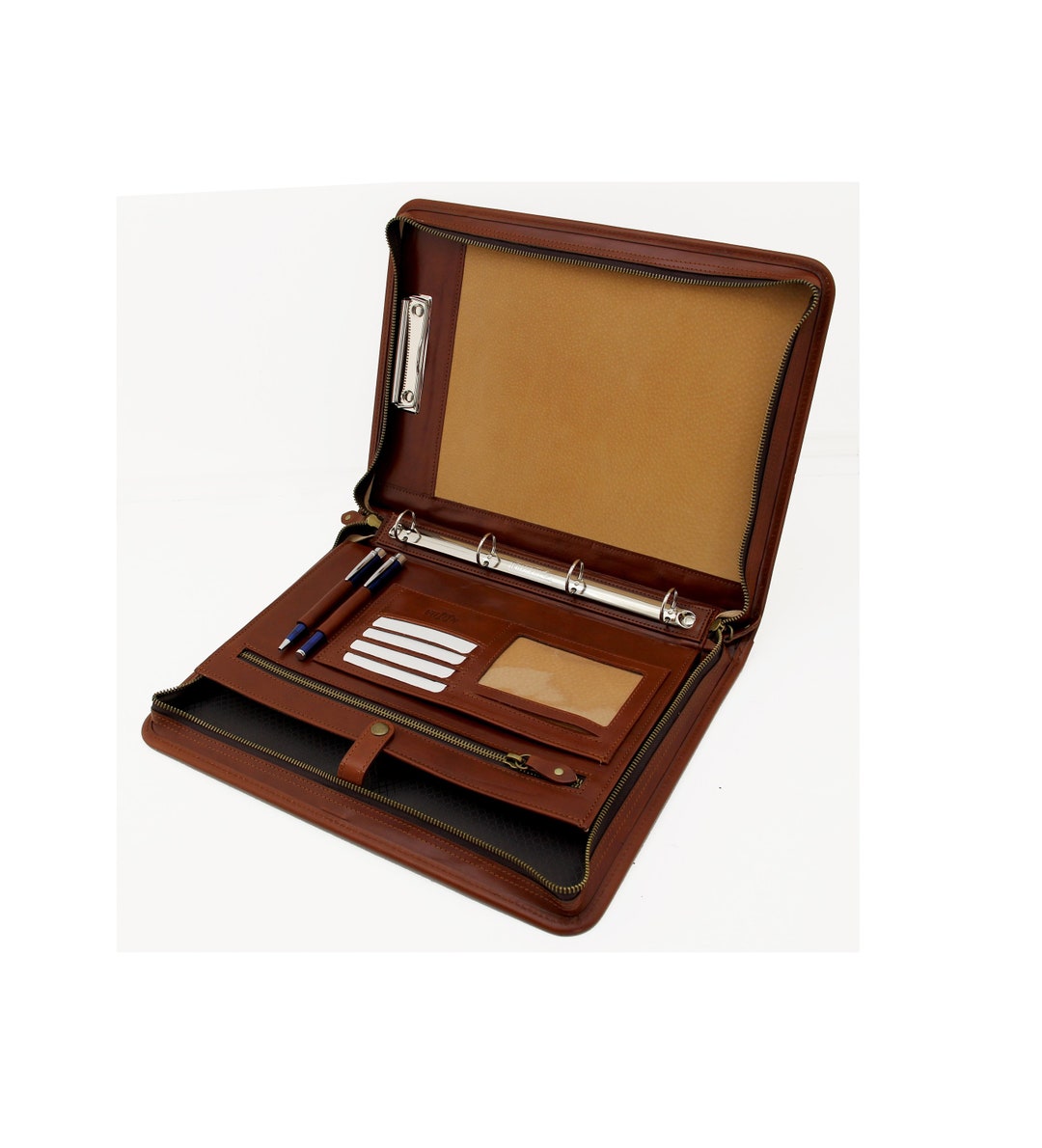 Italian Leather Ring Binder, Leather Conference Folder, A4 Folio ...