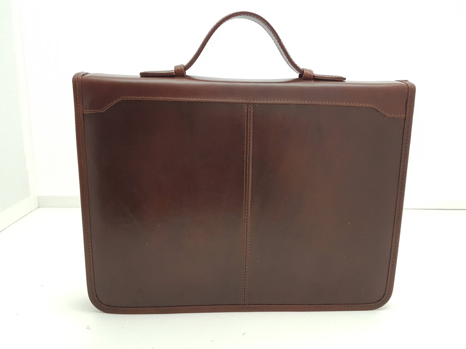 Italian Leather Folder, Zipped Business Portfolio, Genuine Leather 3 ...
