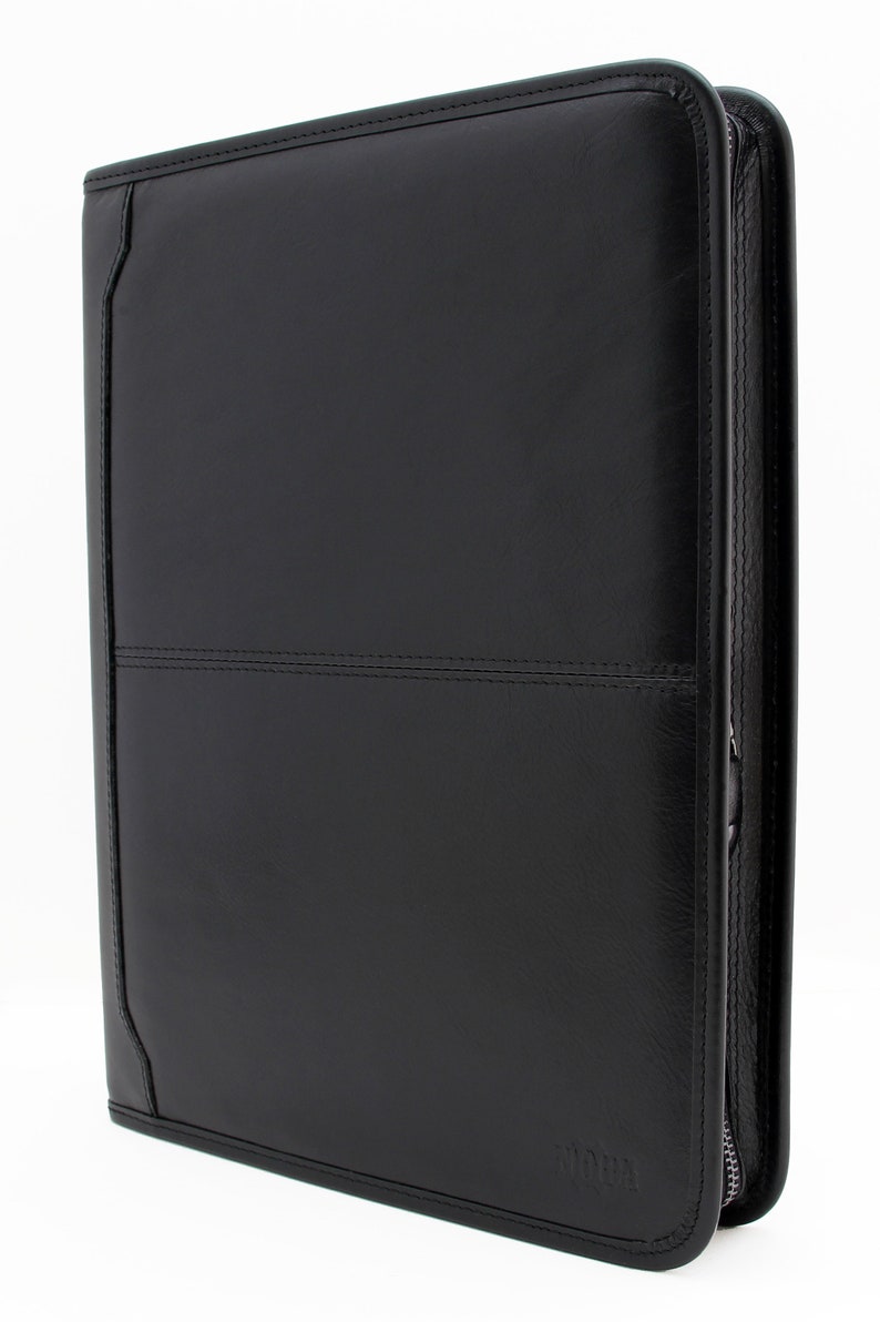Italian Leather Folder, Zipped Business Portfolio, Leather 3 Ring ...