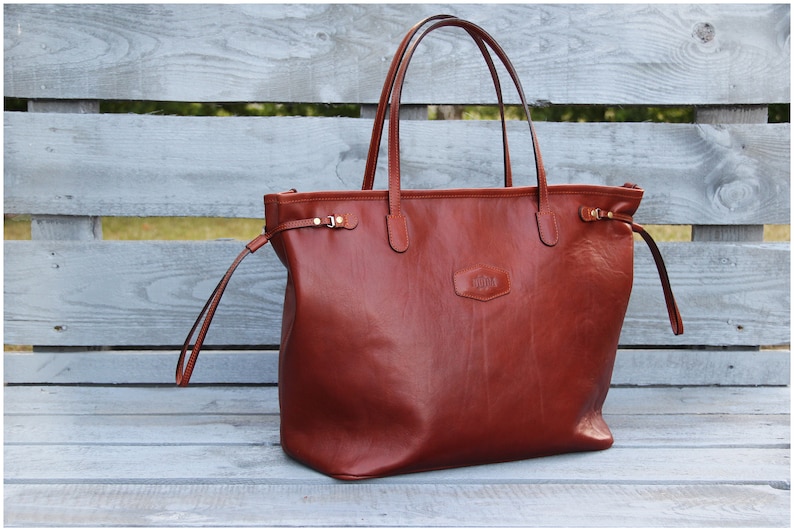 Leather Handbag Large Satchel Bag, Red Leather Tote - Etsy