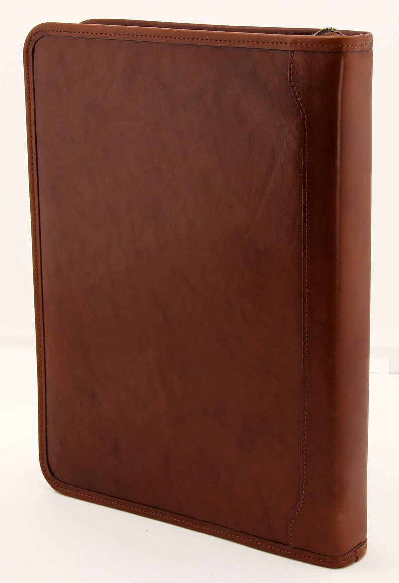 Italian Leather Folder Zipped Business Portfolio Genuine - Etsy