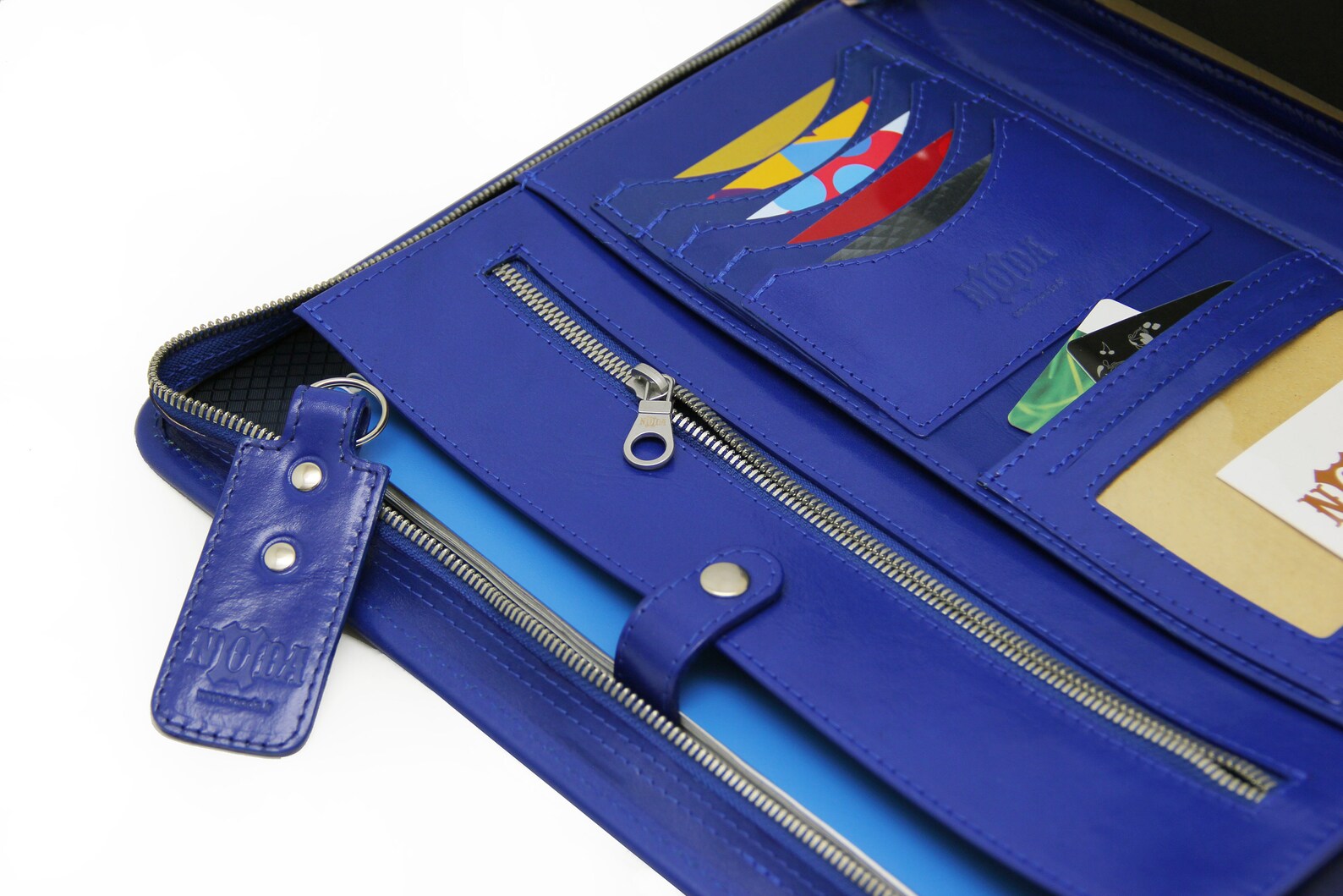Blue Leather Portfolio, Zipper Conference Folder, Legal Pad Folio ...
