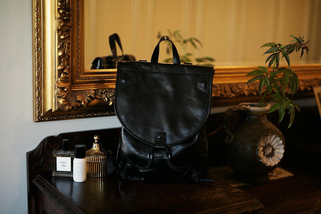 Italian Leather Backpack With Handle, Leather Bag for Men or Women ...