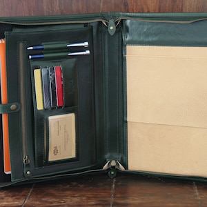 Italian Leather Porftolio, Zippered Business Folder, Conference A4 ...