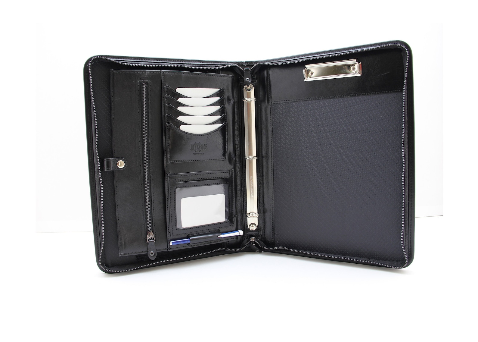 Leather Portfolio With Handle, 3 Ring Binder, Padfolio Clipboard ...