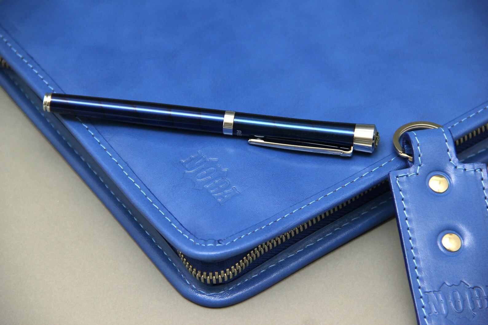 Noda Leather 2 Ring Binder/ Leather Portfolio Clipboard Black | Etsy