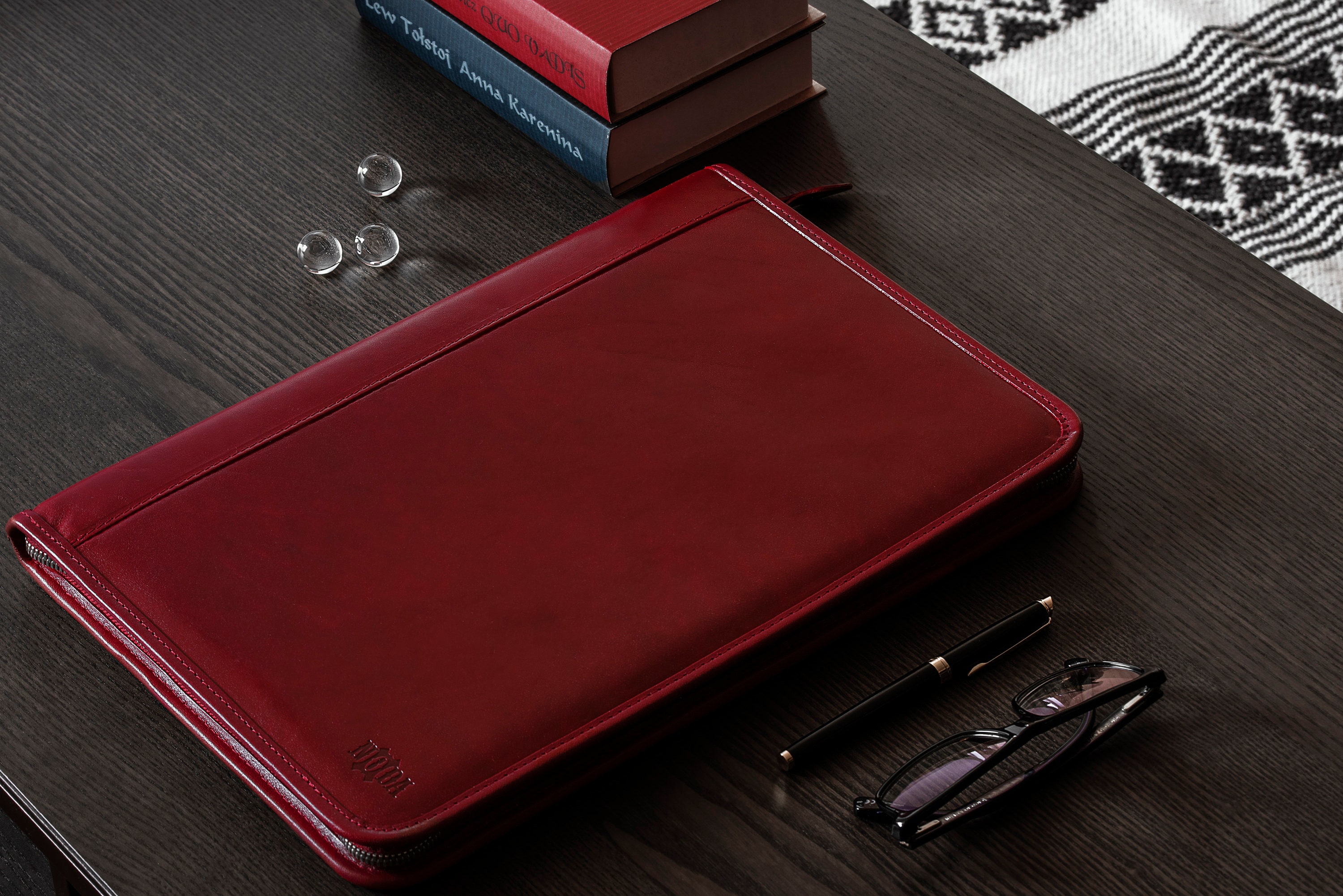 leather compendium a4 Business portfolio a4 Conference folder a4 Gift for her him red