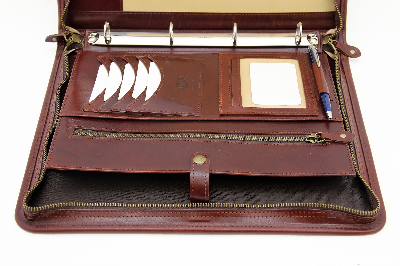 Noda Executive Leather Padfolio Business Portfolio W/ Zippered | Etsy