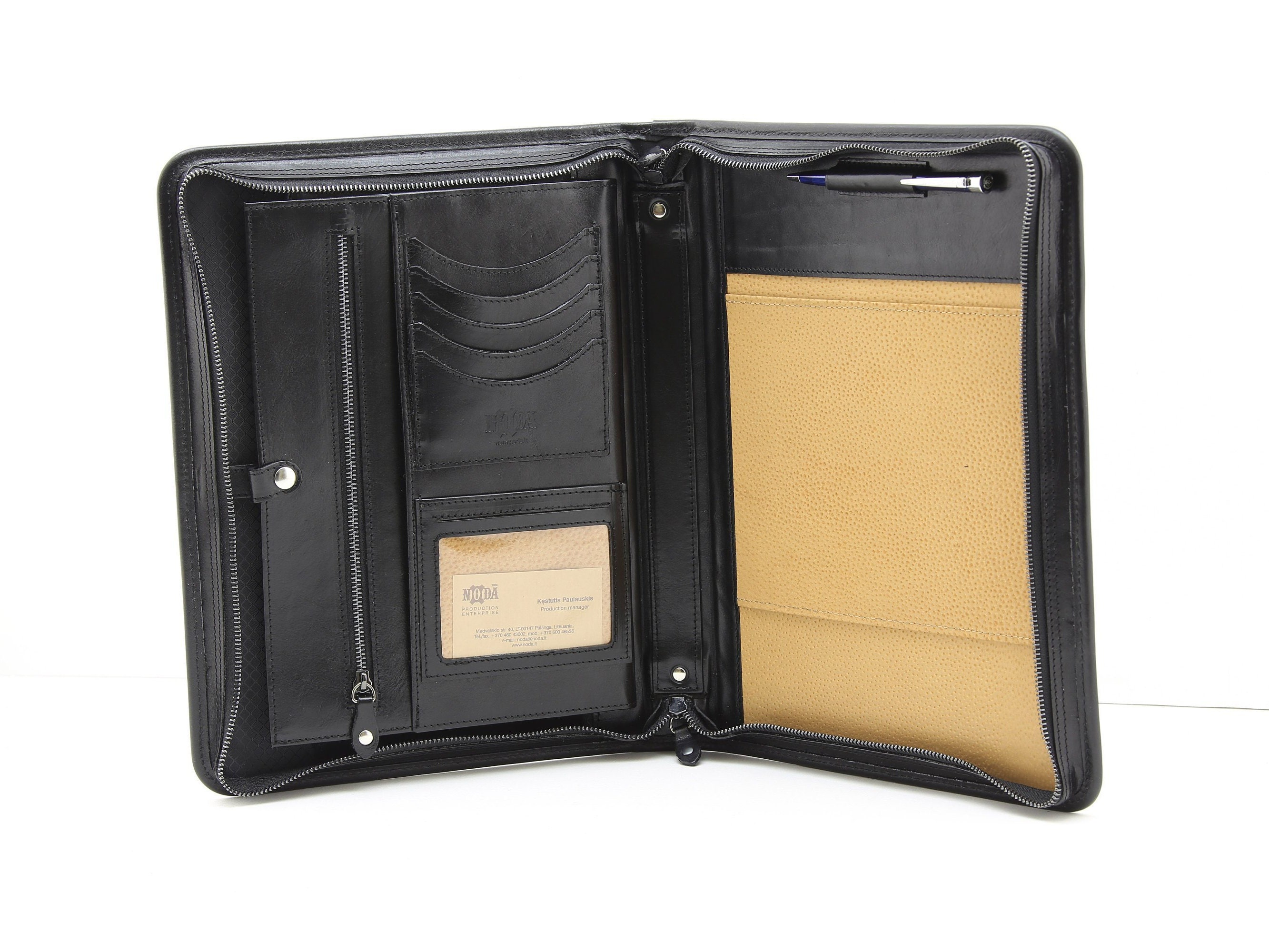 Leather Padfolio Black, Genuine Leather folder, Conference Portfolio ... Leather Padfolio Black, Genuine Leather folder, Conference Portfolio ...