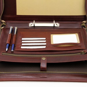 Noda Executive Leather Padfolio Brown Professional Business Portfolio W ...