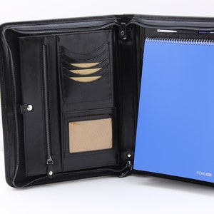 Leather Business Portfolio Case, Green Folio Cover for A4 and Letter ...