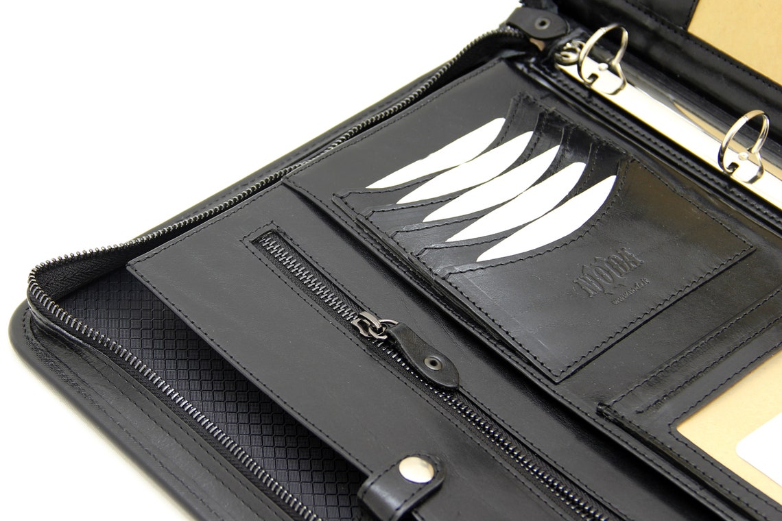 Personalized Leather Portfolio 3 Ring Binder Portfolio - Etsy