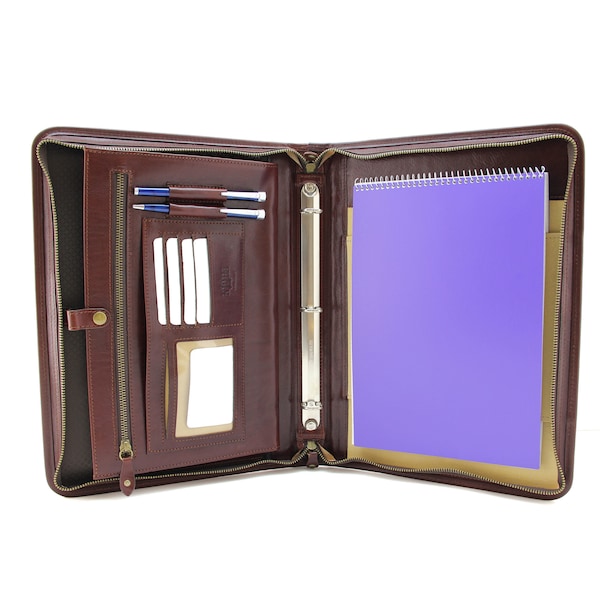 Leather 3 Ring Binder Italian - Etsy