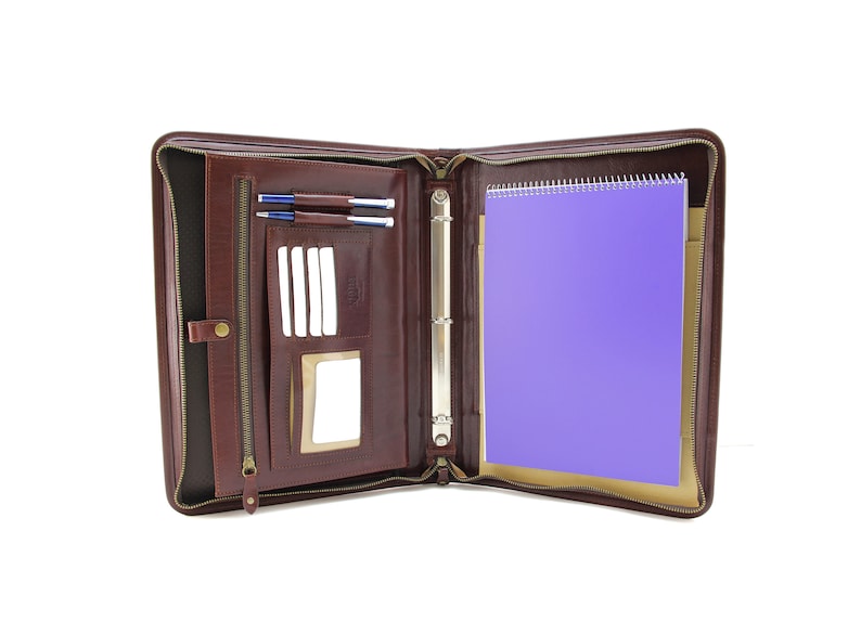 Brown Leather Padfolio 3 Ring Binder Italian Veg Tan - Etsy