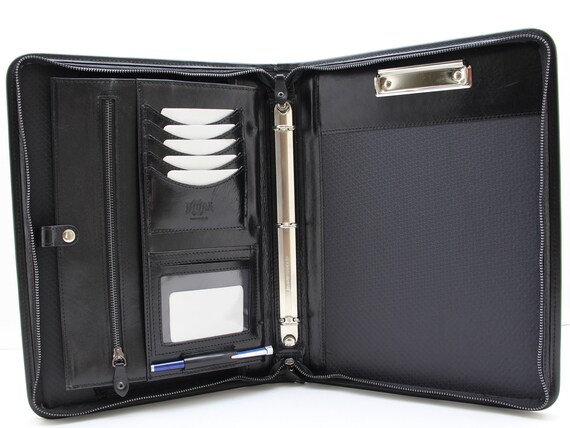 Leather Portfolio With Handle 3 Ring Binder Padfolio Clipboard Professional Business Holder A4 Conference Folder Document Planner Etsy UK