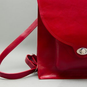 Leather Backpack,backpack Bag, Red Leather Backpack, Leather Back Pack ...