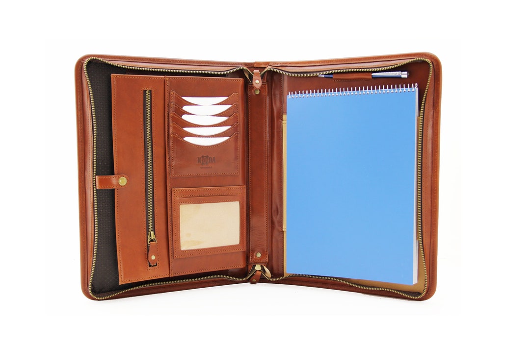 Leather Portfolio, Organizer Folder, Leather Padfolio Men, Leather ...