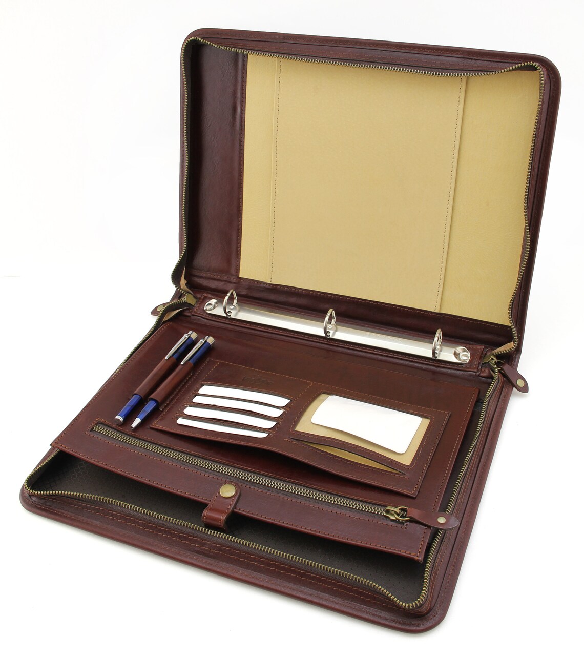 Brown Leather Padfolio 3 Ring Binder Italian Veg Tan - Etsy