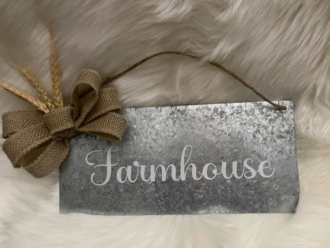 Galvanized Metal Farmhouse Sign - Etsy