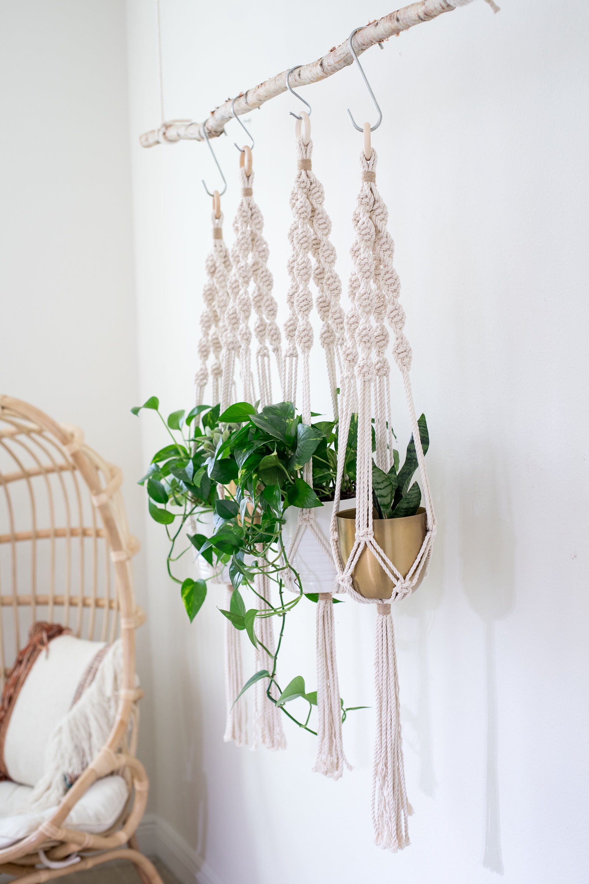 Macrame Plant Hanger Macrame Hanging Basket Mom Gift Indoor - Etsy