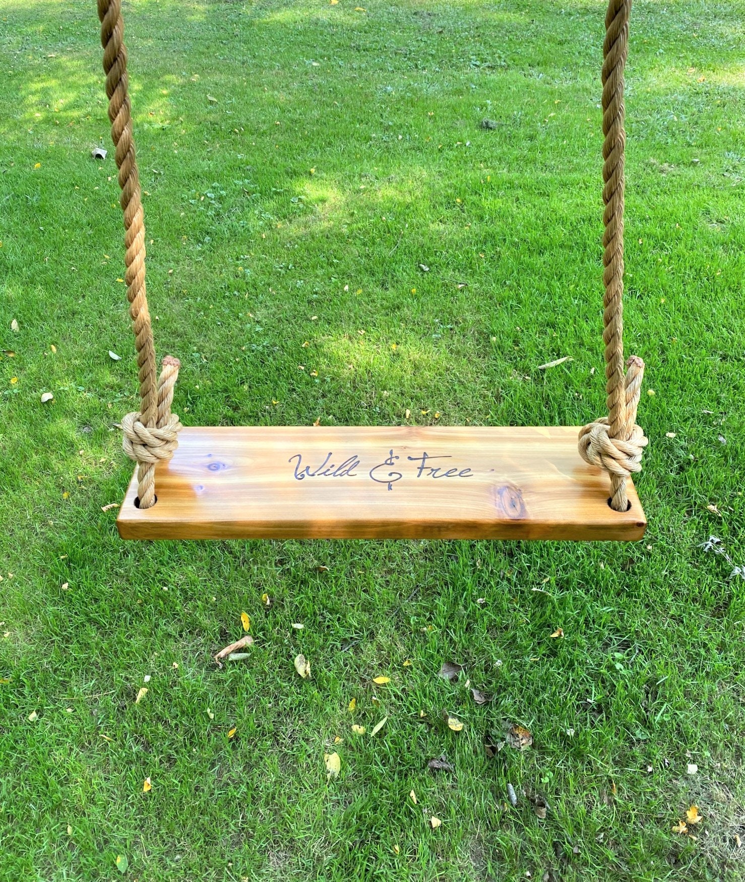 Wild and Free Wood Tree Swing Wooden Rope Swing Outdoor - Etsy